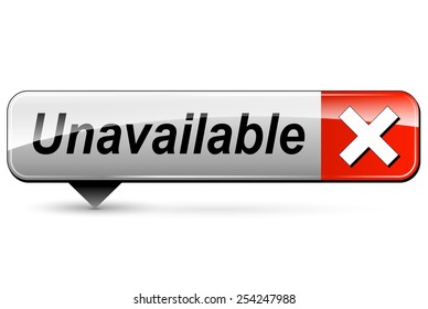 Illustration Unavailable Rectangular Icon On White Stock Vector ...