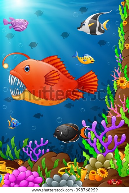 Illustration Under Sea Stock Vector (Royalty Free) 398768959 | Shutterstock