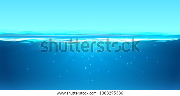 Illustration Underwater Background Ocean Blue Background Stock Vector ...