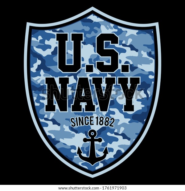 Illustration Us Navy Badge Shield Pattern Stock Vector (Royalty Free ...