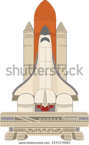 Illustration Us Shuttle On White Background Stock Vector (Royalty Free ...