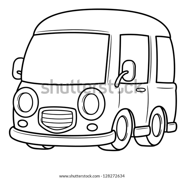 Illustration Van Vector Coloring Book Stock Vector (Royalty Free) 128272634