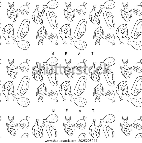 Illustration Various Beef Chicken Fish Stock Vector (Royalty Free ...