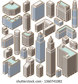 Isometric Buildings Seamless Pattern Stock Vector (Royalty Free) 601789757