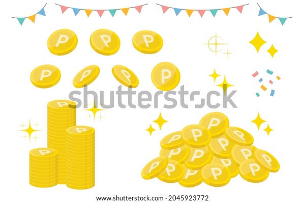 Illustration Various Point Coins Flat Design Stock Vector (Royalty Free ...