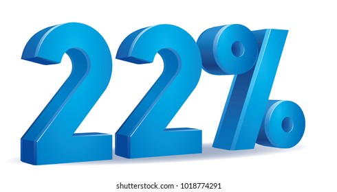 Illustration Vector 22 Percent Blue Color Stock Vector (Royalty Free ...