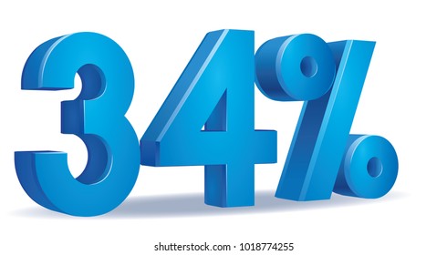 Illustration Vector 34 Percent Blue Color Stock Vector (Royalty Free ...