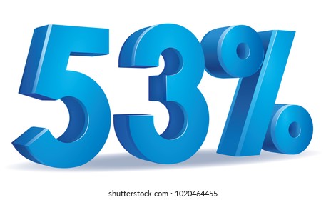 Illustration Vector 53 Percent Blue Color Stock Vector (Royalty Free ...