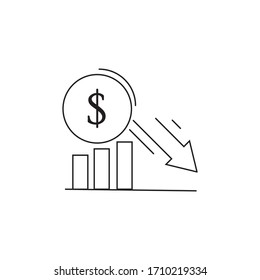 Illustration Vector Bar Chart Coin Drop Stock Vector (Royalty Free ...