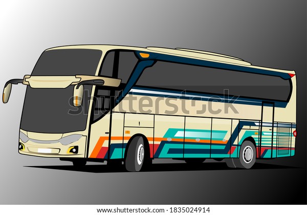 Illustration Vector Bus Indonesia Stock Vector (Royalty Free ...