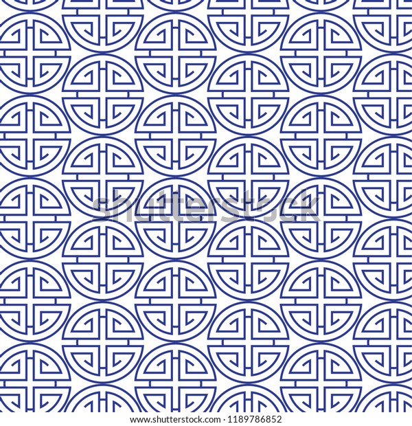 Illustration Vector Cartoon Blue Line Round: vector de stock (libre de ...