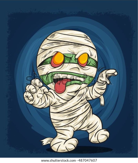 Illustration Vector Cartoon Funny Mummy Stock Vector (Royalty Free ...