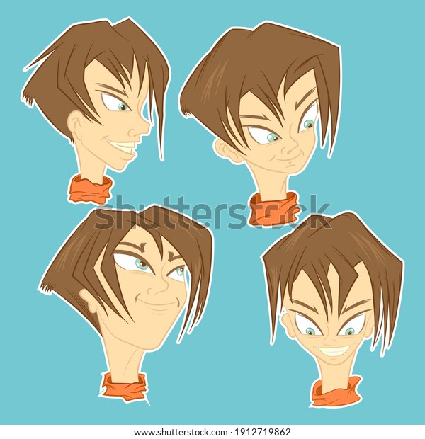 Illustration Vector Cool Cartoon Face Background Stock Vector (Royalty ...