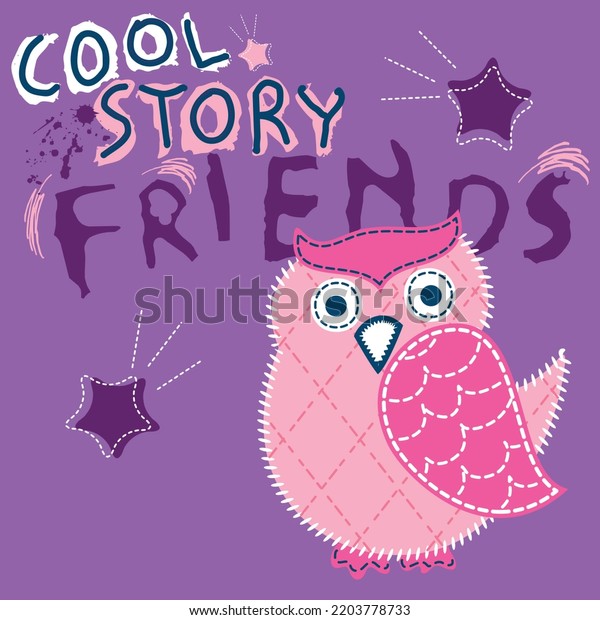 Illustration Vector Cute Owl Text Cool Stock Vector (Royalty Free ...