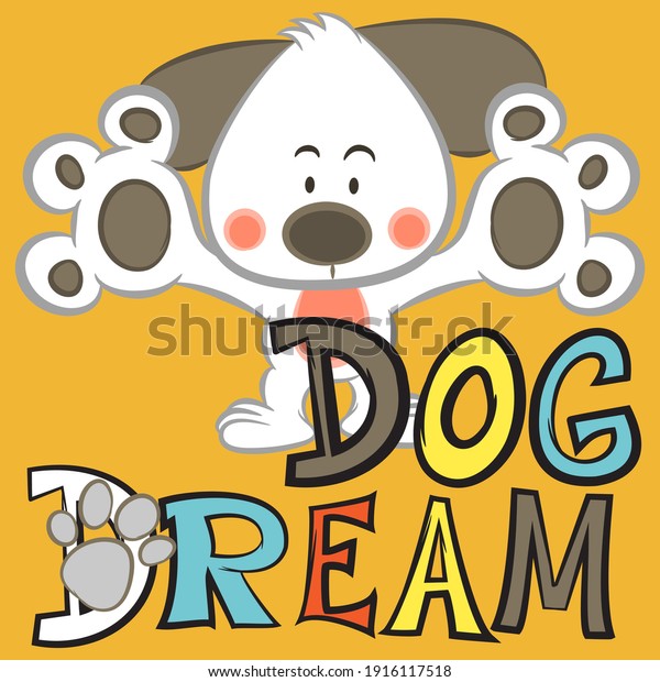 Illustration Vector Cute Puppy Text Background Stock Vector (Royalty ...