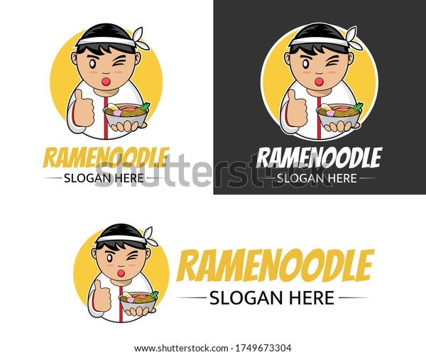 Illustration Vector Design Ramen Mascot Logo Stock Vector (Royalty Free ...