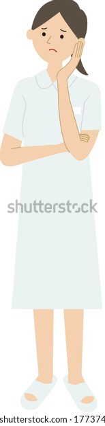 Illustration Vector Distressed Nurse Stock Vector (Royalty Free ...
