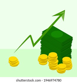 Illustration Vector Finance Growth Graph Stock Stock Vector (Royalty ...