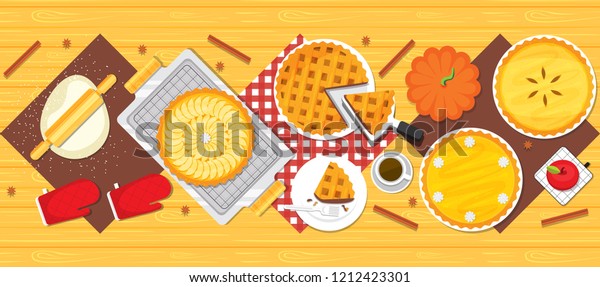 Illustration Vector Flat Cartoon Background Baked Stock Vector (Royalty ...