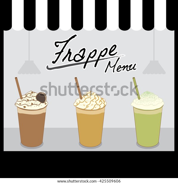 Illustration Vector Frappe Menu Design Black: vector de stock (libre de ...
