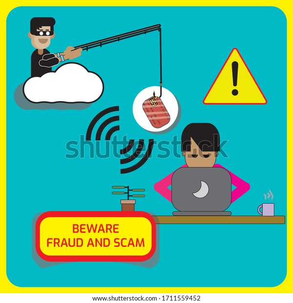 Illustration Vector Fraud Scam Alert Warning Stock Vector (Royalty Free ...