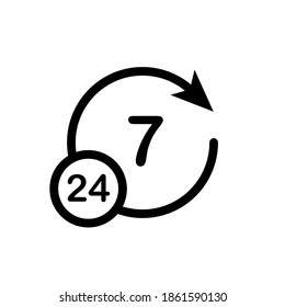 Illustration Vector Graphic 24 7 Label Stock Vector (Royalty Free ...