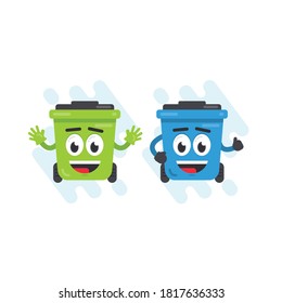 Illustration Vector Graphic Bin Cartooncharacter Happy Stock Vector ...