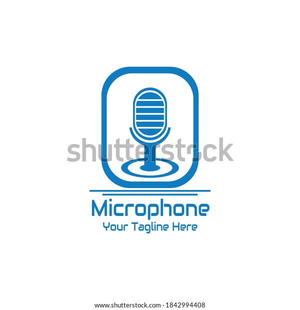 Illustration Vector Graphic Blue Microphone Logo Stock Vector (Royalty ...