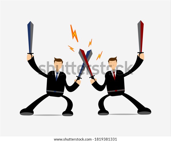 Illustration Vector Graphic Cartoon Character Fight Stock Vector ...