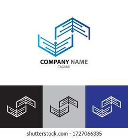 Illustration Vector Graphic Chip Line Logo Stock Vector (Royalty Free ...
