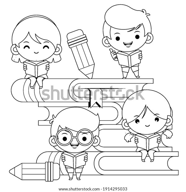Illustration Vector Graphic Coloring Book Kids Stock Vector (Royalty ...