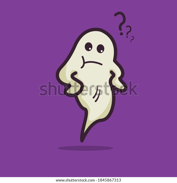 Illustration Vector Graphic Confused Ghost Purple Stock Vector (Royalty ...