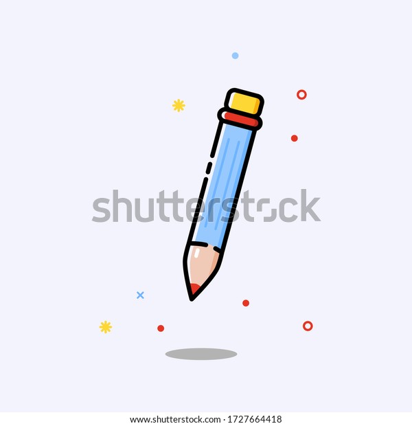Illustration Vector Graphic Cute Pencil Blue Stock Vector (Royalty Free ...