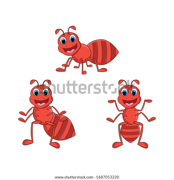 Illustration Vector Graphic Cute Red Ant: เวกเตอร์สต็อก (ปลอดค่า ...
