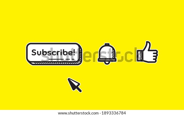 Illustration Vector Graphic Doodle Art Subscribe: เวกเตอร์สต็อก (ปลอด ...