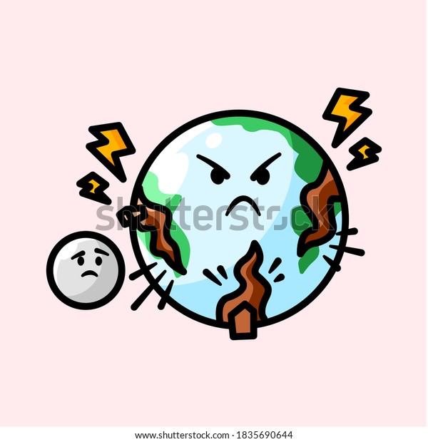Illustration Vector Graphic Earth Angry Earthquake Stock Vector ...