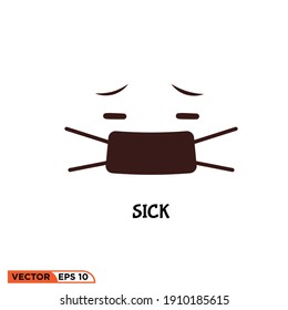 Illustration Vector Graphic Emotion Sick Stock Vector (Royalty Free ...