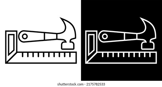 Illustration Vector Graphic Hammer Ruler Construction Stock Vector ...