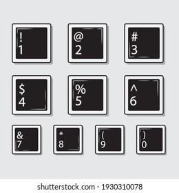 Illustration Vector Graphic Keyboard Numbers Flat: เวกเตอร์สต็อก (ปลอด ...