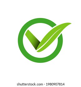 Illustration Vector Graphic Leaf Check Logo Stock Vector (Royalty Free ...