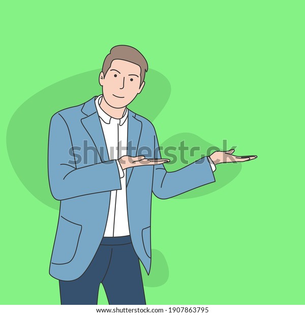 Illustration Vector Graphic the Man Presenting Stock Vector (Royalty ...