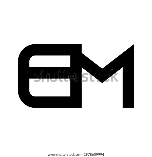 Illustration Vector Graphic Modern Em Letter Stock Vector (Royalty Free ...