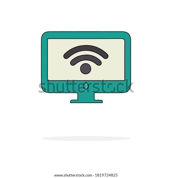 Illustration Vector Graphic Monitors Network Symbols Stock Vector ...