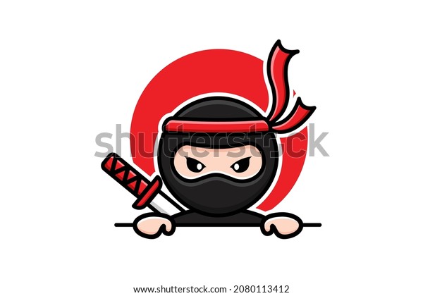 Illustration Vector Graphic Ninja Ninja Minimalist Stock Vector ...