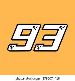 Illustration Vector Graphic Number 93 Black Stock Vector (Royalty Free ...