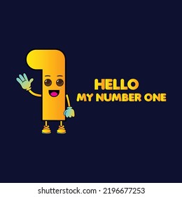 Illustration Vector Graphic Number One Character Stock Vector (Royalty ...