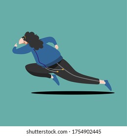 Illustration Vector Graphic People Running Flat Stock Vector (Royalty ...