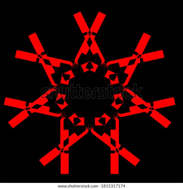 Illustration Vector Graphic Red Flower Mandala Stock Vector (Royalty ...