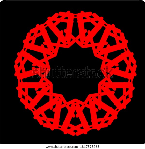 Illustration Vector Graphic Red Mandala Clone Stock Vector (Royalty ...