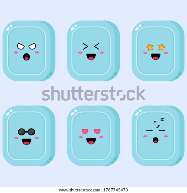 Illustration Vector Graphic Soap Emoticon Set Stock Vector (Royalty ...